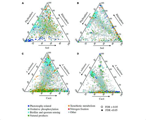 Ternary Plot Of Differential Enriched Genes Related To Phototrophy Download Scientific