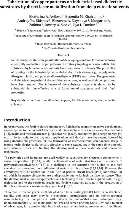 Fabrication Of Copper Patterns On Industrial Used Dielectric Substrates By Direct Laser
