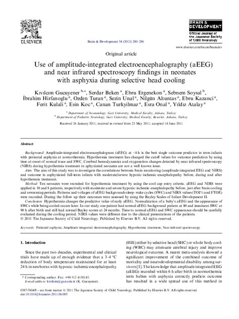 Pdf Use Of Amplitude Integrated Electroencephalography Aeeg And