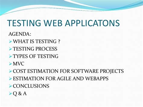 Testing Web Application