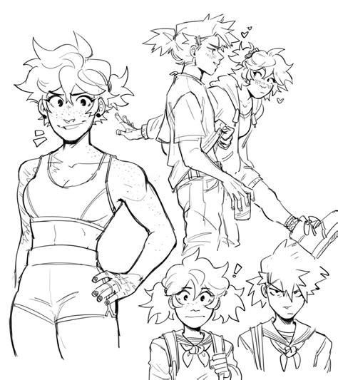 Midoriya Izuku And Bakugou Katsuki Boku No Hero Academia Drawn By