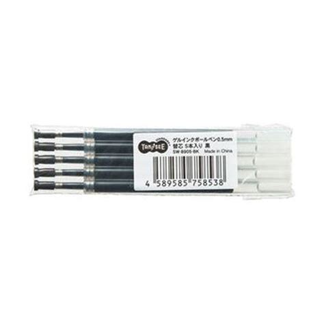 （まとめ）tanosee ノック式ゲルインクボールペン替芯 05mm 黒 1パック（5本）〔×50セット〕 Chiba Mart