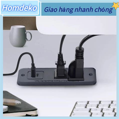 Hàng Sẵn Ổ cắm điện âm tường có cổng USB loại C sạc nhanh PD20W gắn phẳng US Cắm 110V cho bàn