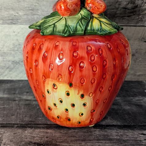 Strawberry Cookie Jar Etsy