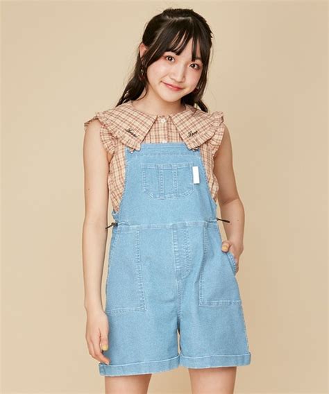 【ウエスト調整可・ストレッチ素材】カラーショートサロペ（サロペットオーバーオール）｜jenni Love（ジェニィラブ）のファッション通販