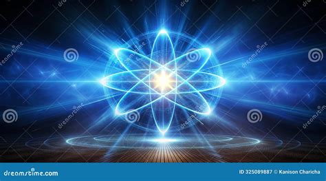 Nuclear Reaction Or Plasma In Physical Laboratory Abstract Blue Light