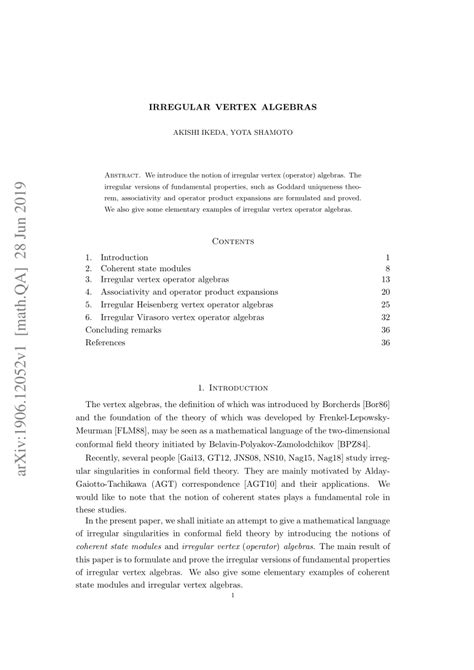 Pdf Irregular Vertex Algebras
