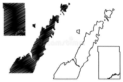Door County Wisconsin Outline Stock Illustrations 9 Door County