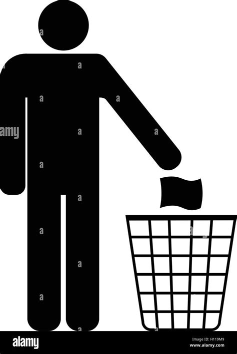 Tidy Man Symbol Do Not Litter Icon Keep Clean Dispose Of Carefully