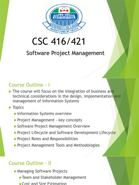 Csc 416 421 Notes Pdf Risk Project Management