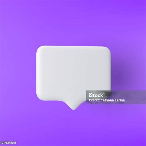 보라색 배경에 3d 흰색 사각형 말풍선 아이콘입니다 0명에 대한 스톡 벡터 아트 및 기타 이미지 0명 3차원 형태 Brand Name Online Messaging