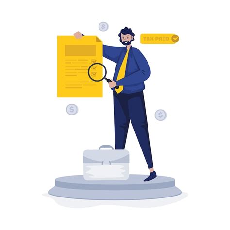 Premium Vector Tax Paid Report Flat Illustration Design
