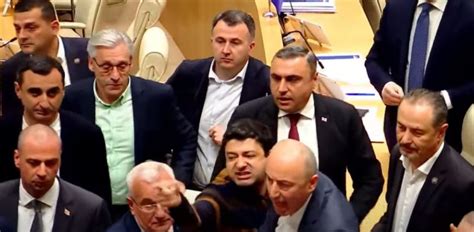 პარლამენტში ჩხუბი და დაპირისპირებაა