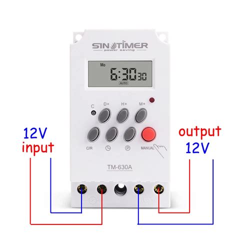 Din Rail Digital Weekly Timer 12V DC Input 7 Days Programmable 24hrs