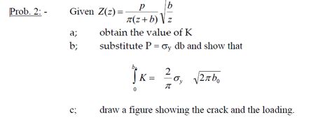 solved prob 2 ﻿given z z pπ z b bz2a ﻿obtain the
