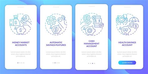 Premium Vector Saving Accounts Types Blue Gradient Onboarding Mobile App Screen