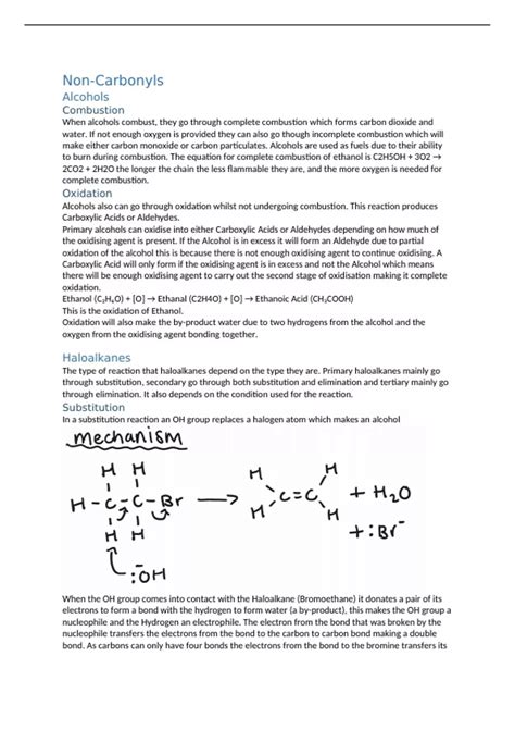 Btec Applied Science Unit 14 Learning Aim A Unit 14 Applications Of Organic Chemistry