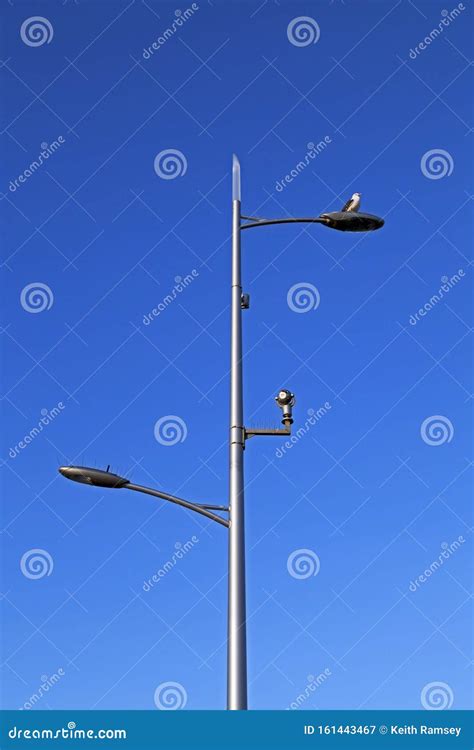 Lamp Post With Cctv Camera Stock Image Image Of Spike 161443467