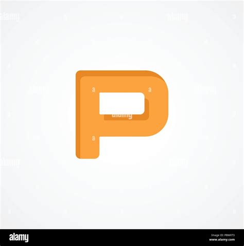 Letter P Bold Geometric Font Element Modern Vector Alphabet Symbol