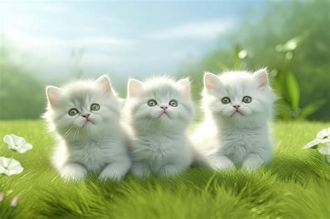 Premium Photo Cute Fluffy Kittens Playing Outdoor