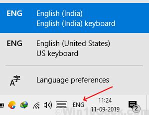 How To Show Or Hide Input Indicator And Language Bar In Windows
