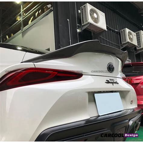 【乾碳】適用與豐田supra 牛魔王a90 升級v款高品質乾式碳纖維尾翼後擾流板尾翼 蝦皮購物