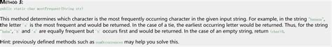 Solved Method Public Static Char Mostfrequent String Chegg