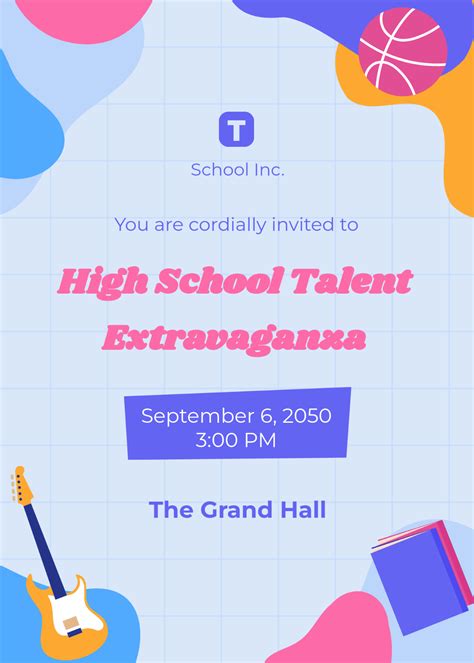 Free School Annual Function Invitation Template To Edit Online