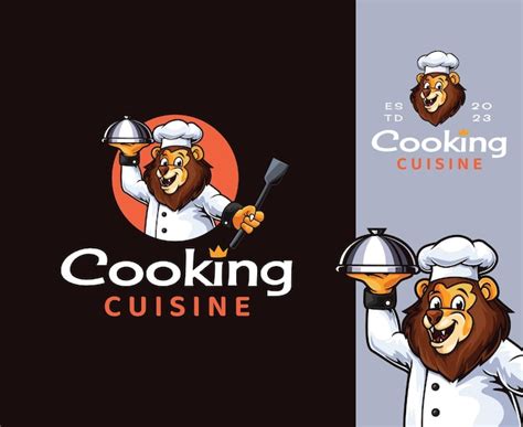 Premium Vector Lion Chef Mascot Logo Design