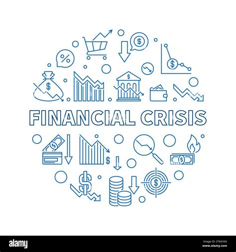 Financial Crisis Vector Concept Outline Round Banner Economy