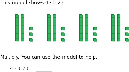 IXL Multiply A Decimal By A One Digit Whole Number Using Blocks Grade Math