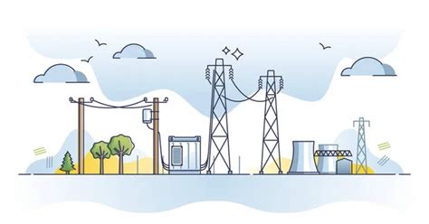 Microgrid Independent Energy System Power Distribution Outline Diagram