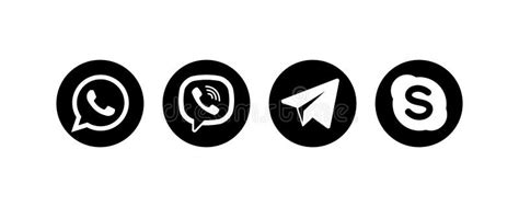 Social Icons Whatsapp Telegram Stock Illustrations 498 Social Icons