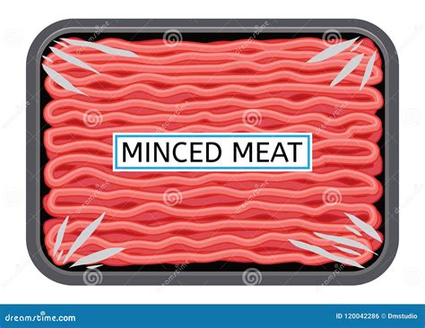 Vector Minced Meat In Plastic Tray Stock Vector Illustration Of Nutrition Light 120042286