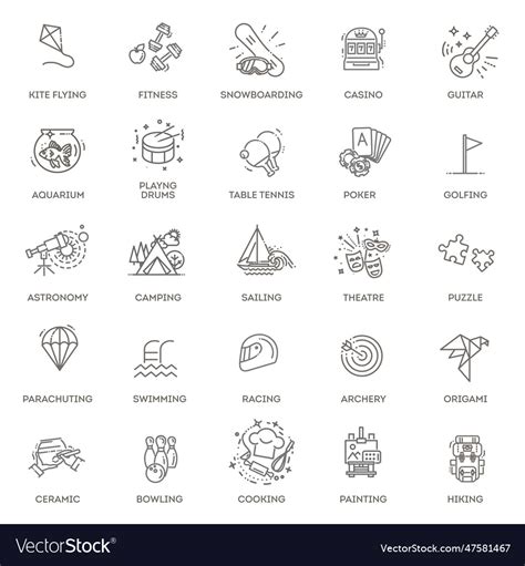 Hobbies And Interest Royalty Free Vector Image