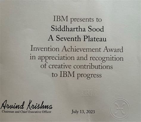 Siddhartha Sood On Linkedin Invention Plateau Thankyouibm 117
