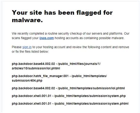 malware attack and db error software support pkp community forum