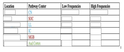 Auditory Pathway Chart Diagram Quizlet