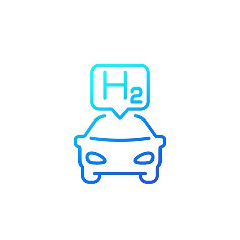 Hydrogen Car Line Icon On White 2565514 Vector Art At Vecteezy