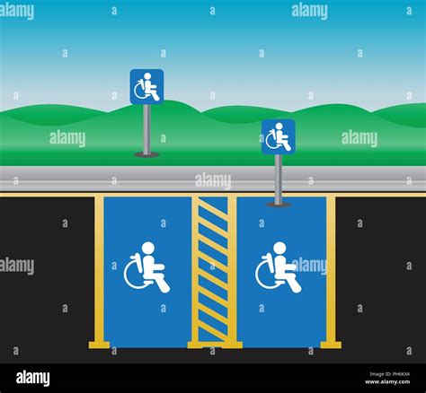 Disable Parking Area And Lanscape Vector And Illustration Stock Vector