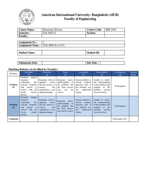 Assignment 1 Obe Ed Fall 2020 21 Pdf Electrical Network Diode