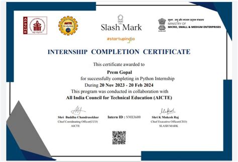 completed python internship at slash mark it prem gopal posted on the