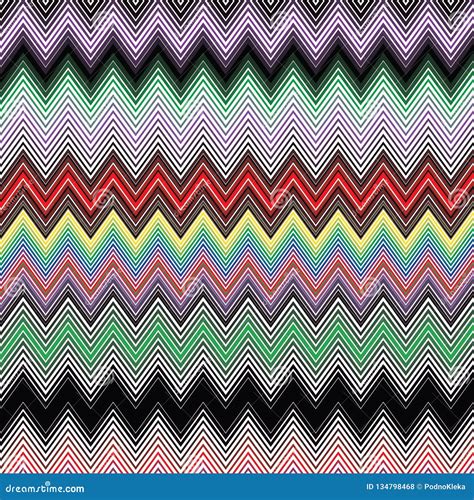 Fabric Zigzag Chevron Gradient Spectrum Colorful Stripe Background Pattern Texture Stock Vector