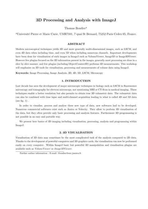 pdf 3d processing and analysis with imagejimagejdocu tudor lu lib exe
