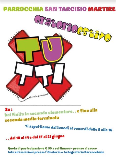 Oratorio Estivo 2024 Info E Orari