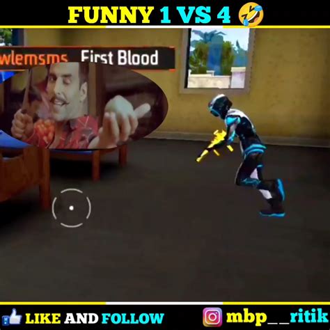 1 Vs 4 Funny 🤣 Video Freefire Gaming Funny 1 Vs 4 Funny 🤣 Video