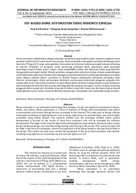 Pdf Iot Based Home Automation Using Nodemcu Esp8266