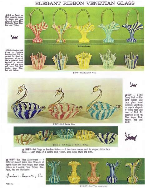Jordans Importing Company Jico 1967 Murano Glass Catalogue Page 14