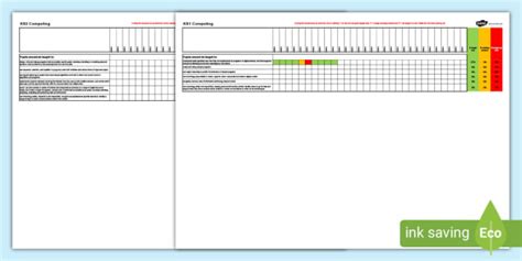 Ks1 And Ks2 Computing Assessment Spreadsheet Teacher Made