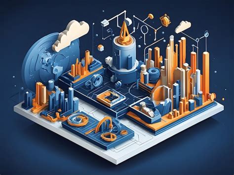 Premium Ai Image Isometric Data Visualization Illustration